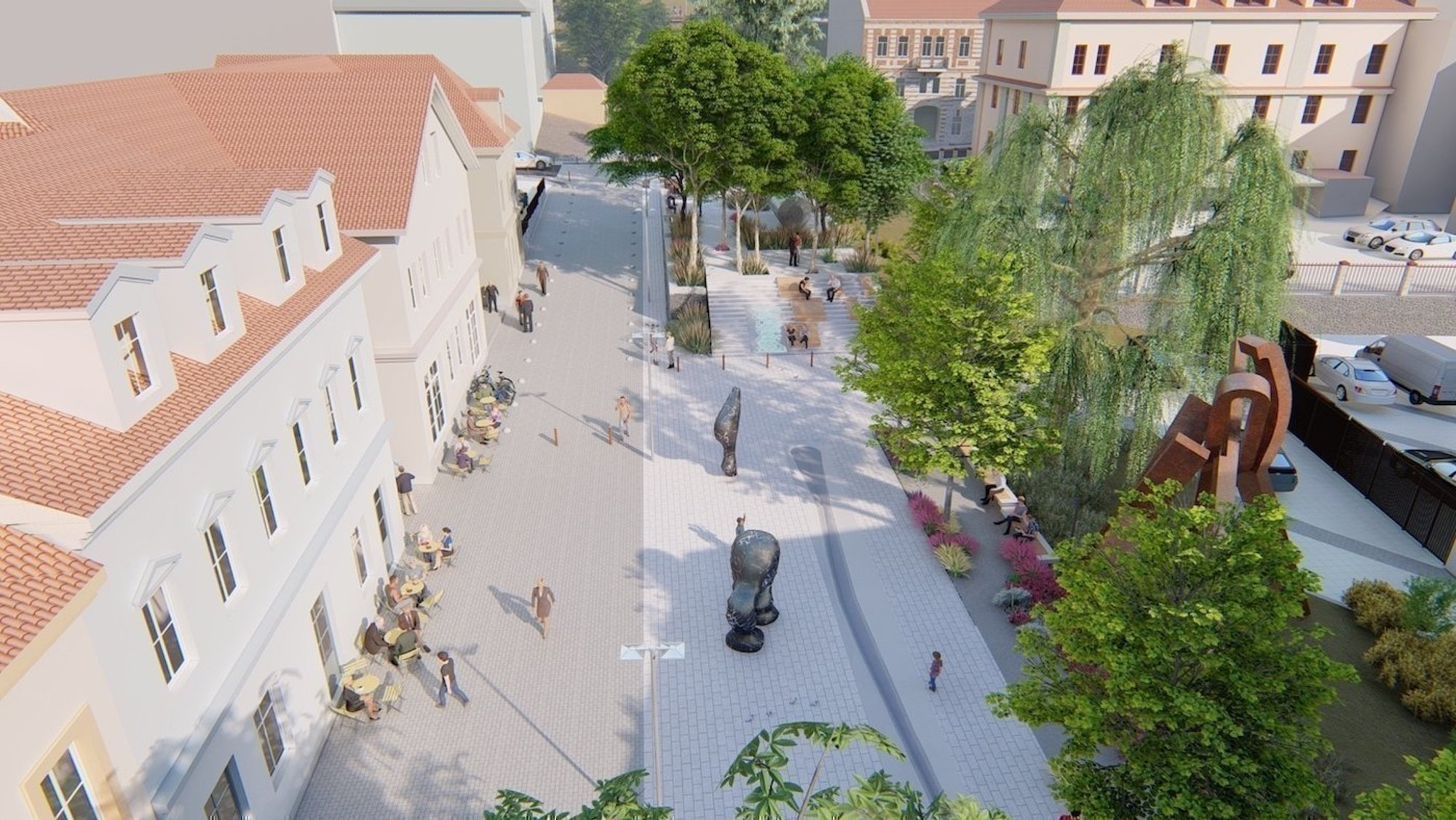 Vis dar atnaujinamas skveras šalia MO muziejaus: žadama greitai ...