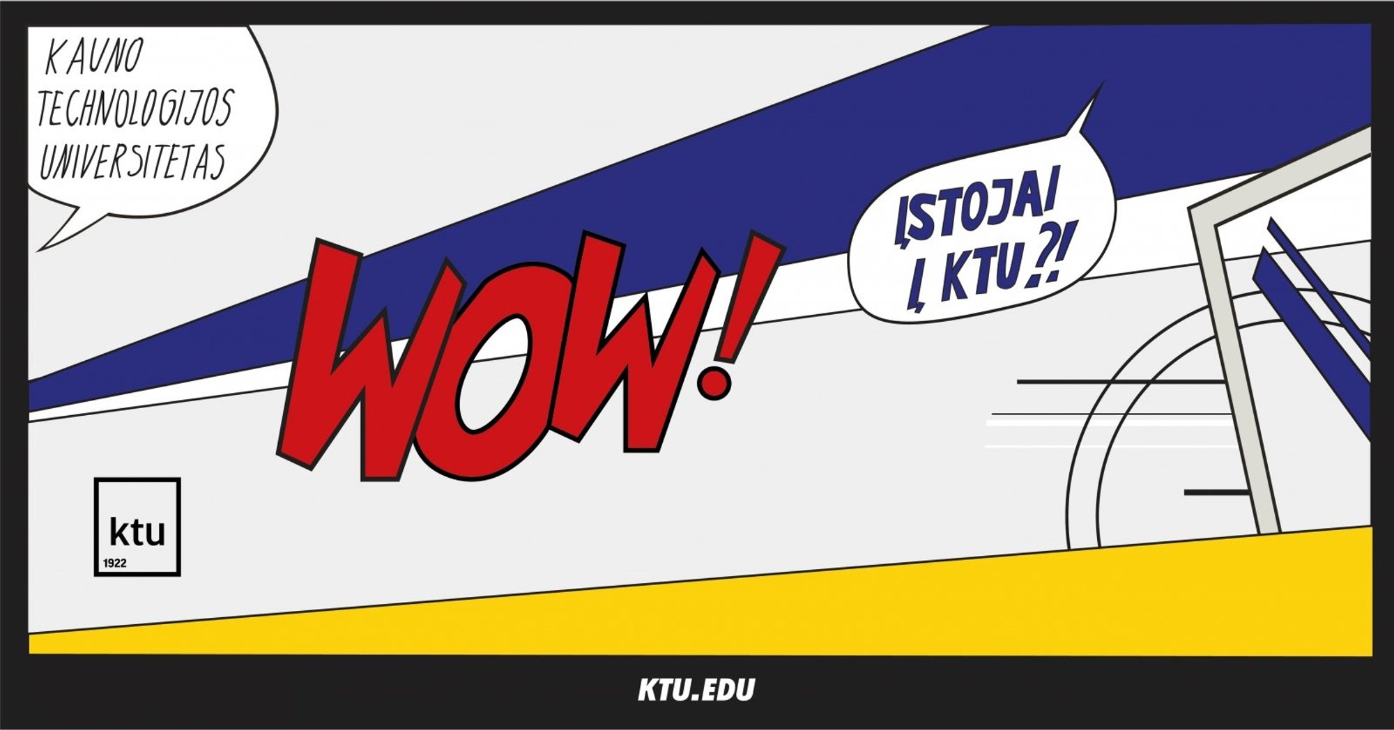 KTU reklama komiksų stiliumi - Delfi