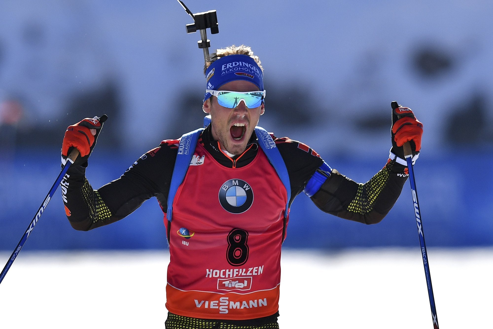 Pasaulio biatlono čempionato bendro starto lenktynes laimėjo vokietis S ...